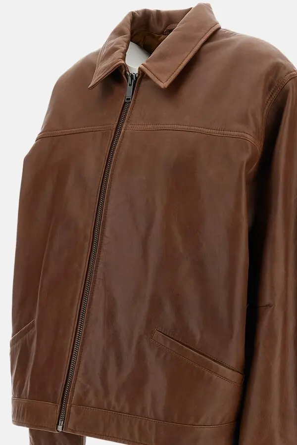 HAIKURE Giacca Cropped In Pelle Silky