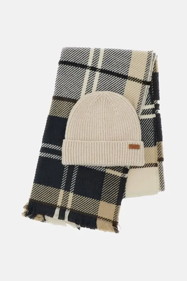 Barbour Set Regalo Con Sciarpa Berretto