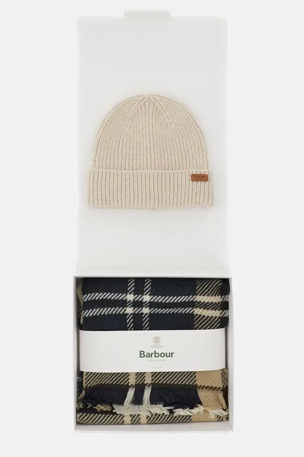 Barbour Set Regalo Con Sciarpa Berretto