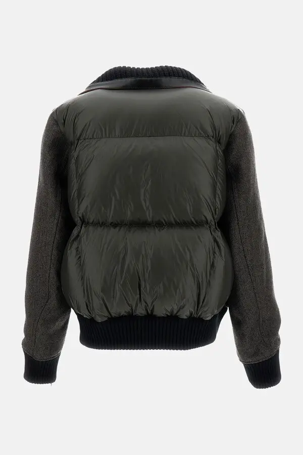Sacai Gubbotto Imbottito Herringbone - Marrone