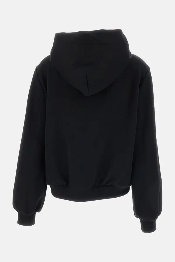 Moncler Felpa Con Cappuccio E Pannello Trapuntato - Black