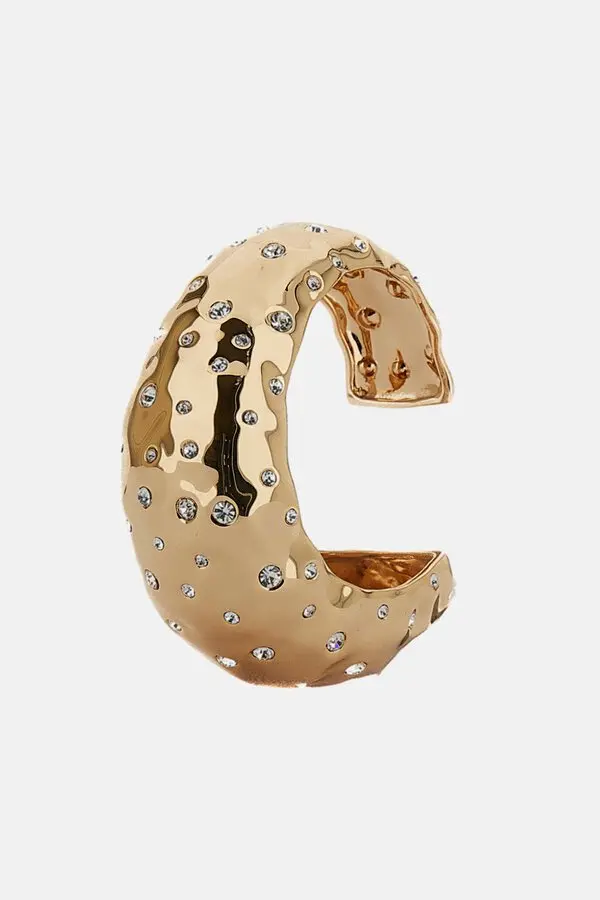 SELF-PORTRAIT Bracciale Rigido Dorato Con Cristalli - Oro
