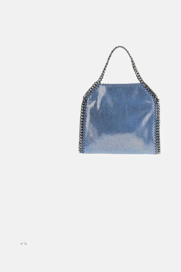 Stella McCartney Borsa Falabella Mini Tote Eco Shiny Dotted Chamois - Azzurro
