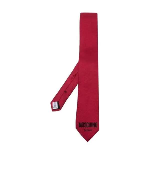 Moschino Printed Tie - Red
