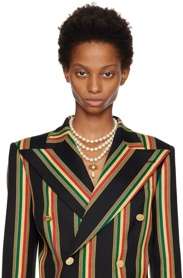 VIVIENNE WESTWOOD Three-row Pendant Necklace - Yellow