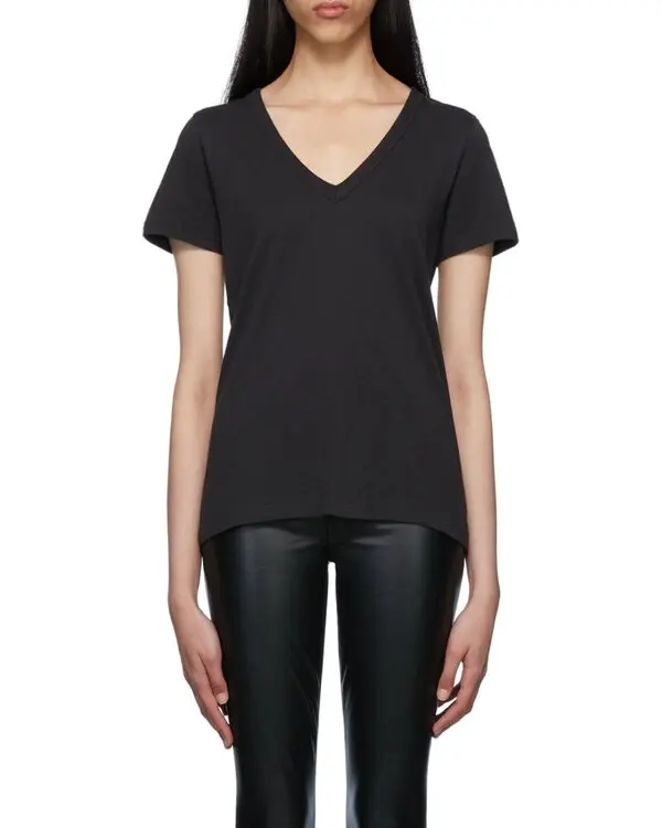 Rag & Bone V-collar T-shirt With Logo - Black