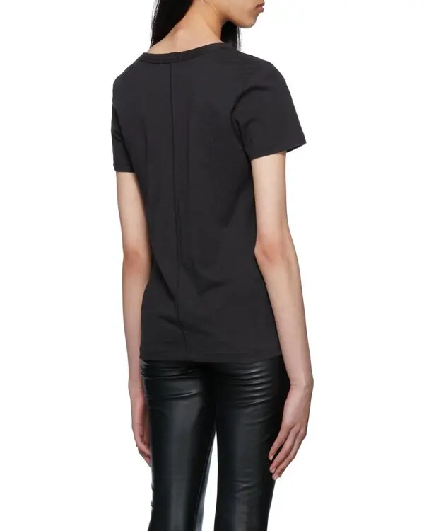 Rag & Bone V-collar T-shirt With Logo - Black