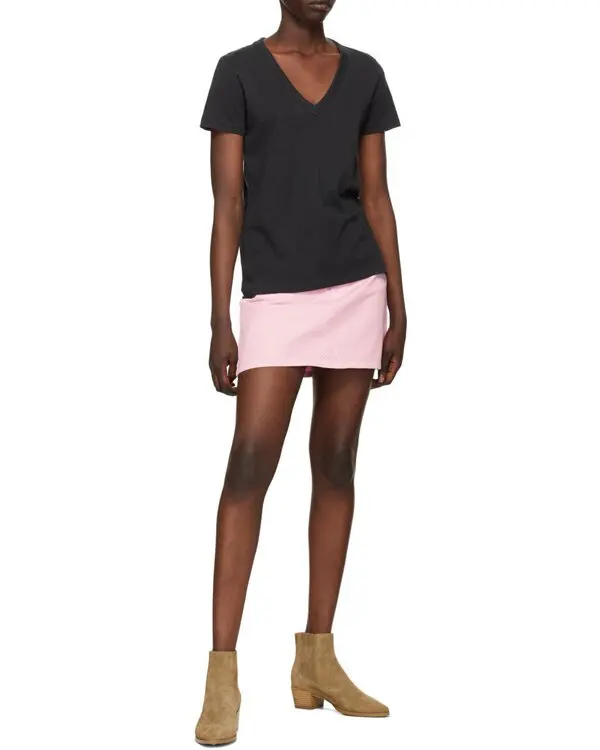 Rag & Bone V-collar T-shirt With Logo - Black