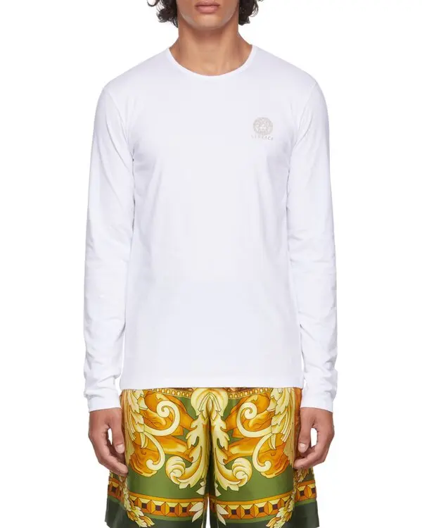 Versace Logo Long-sleeve Top - White