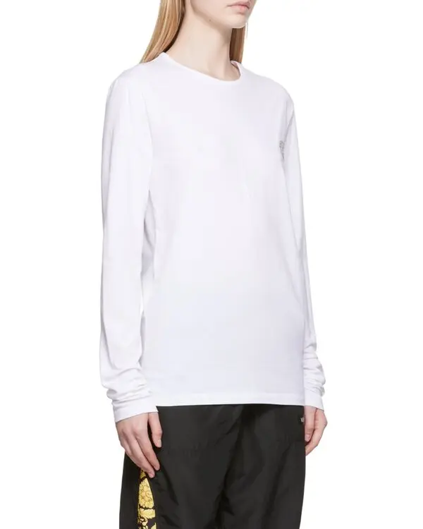 Versace Logo Long-sleeve Top - White