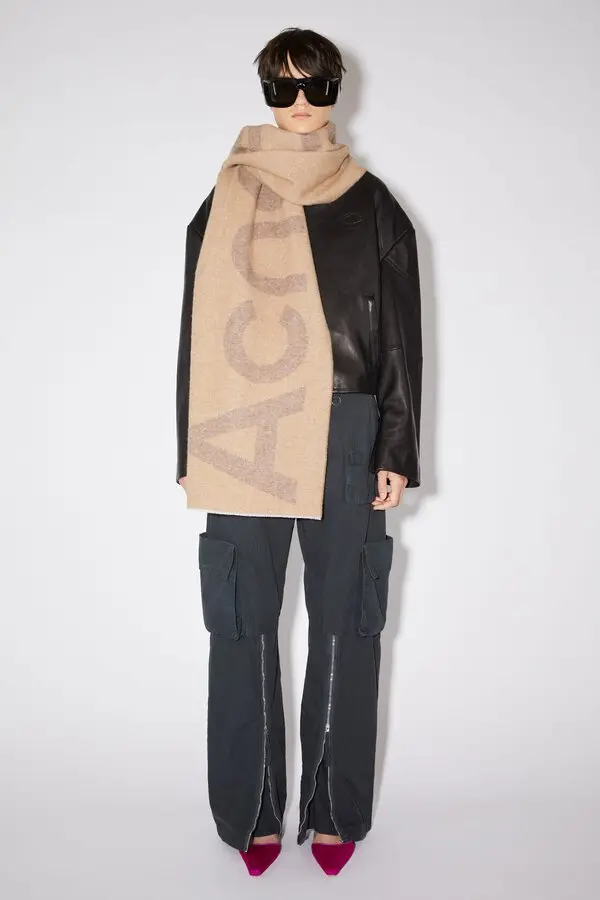 Acne Studios Logo-knit Wool Scarf