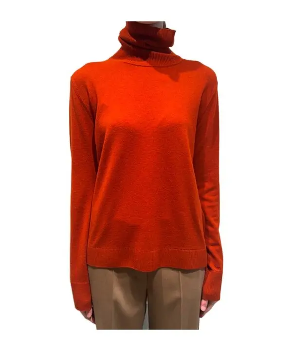 Max Mara Turtleneck Knit Top - Pure Orange