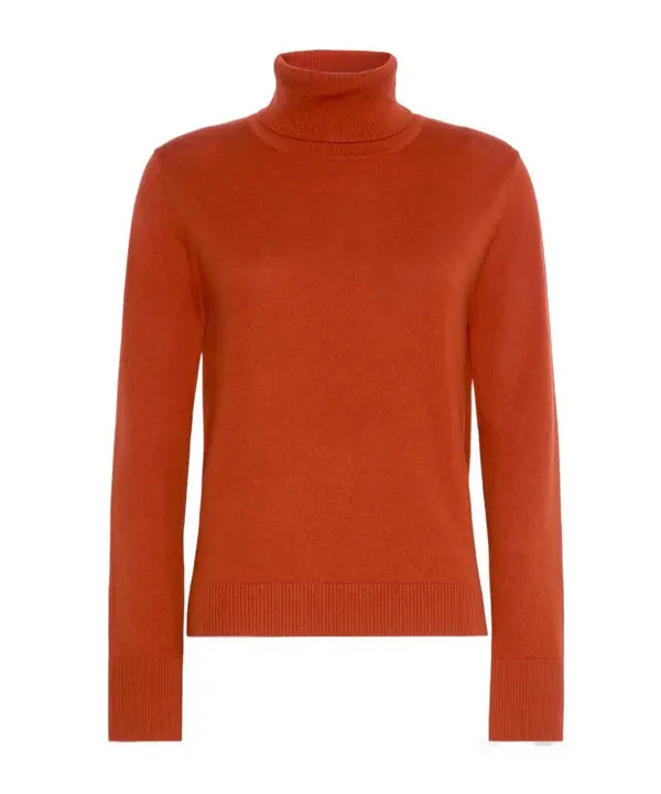 Max Mara Allegra Elbow-patch Roll-neck Sweater - Solid Orange