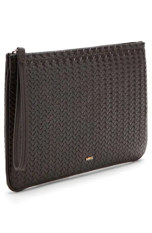 Mango Braided Faux Leather Pouch