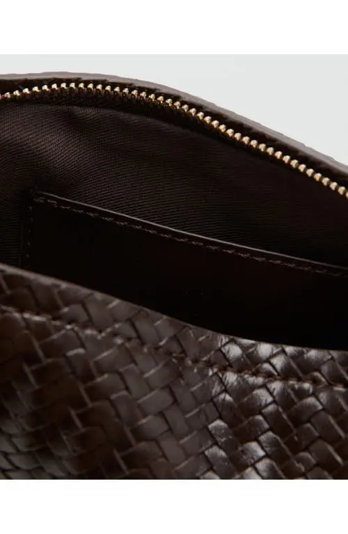 Mango Braided Faux Leather Pouch