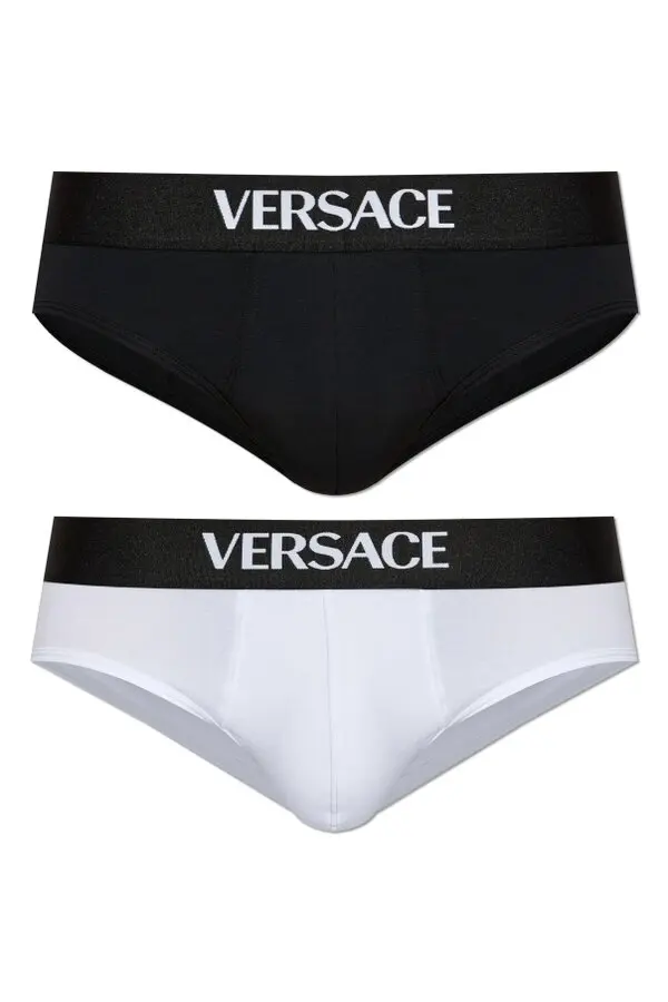 Versace Logo Intarsia Pack Of Two Briefs
