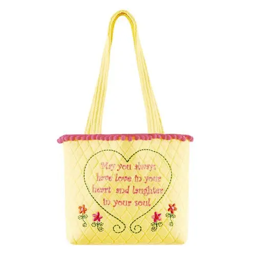 C&F HOME May You Always.. Ruffle Tote - Yellow