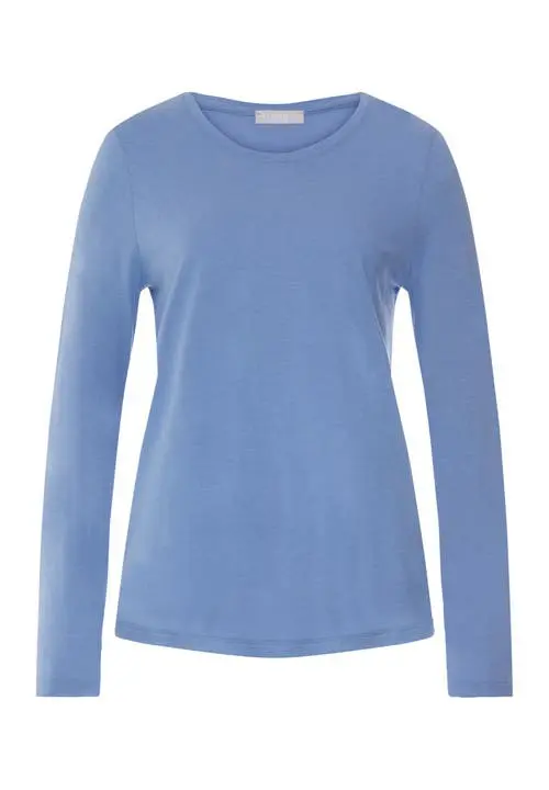 Hanro Sleep And Lounge Relaxed Round Neck Top - Bluebird