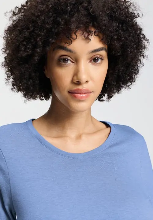 Hanro Sleep And Lounge Relaxed Round Neck Top - Bluebird