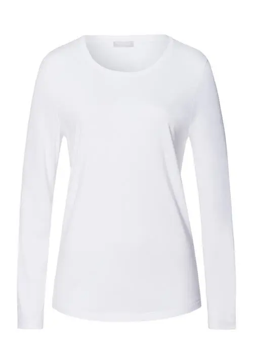 Hanro Sleep And Lounge Relaxed Round Neck Top - White