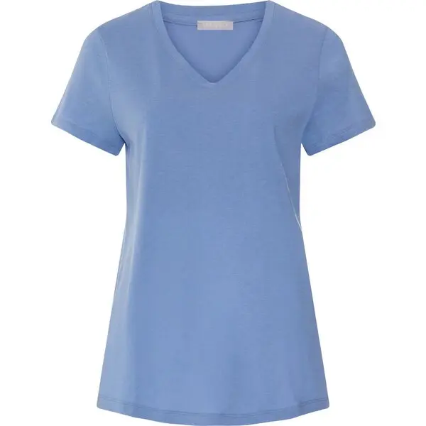 Hanro Sleep And Lounge Relaxed V-neck T-shirt - Bluebird