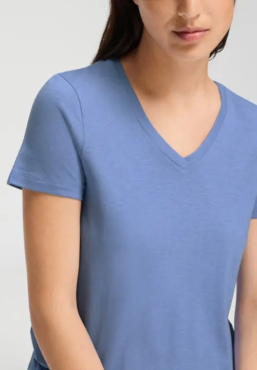 Hanro Sleep And Lounge Relaxed V-neck T-shirt - Bluebird