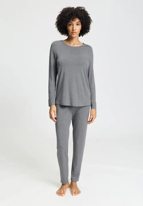 Hanro Natural Elegance Round Neck Long Pajama Set