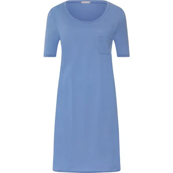 Hanro Cotton Deluxe Round Neck Cotton Nightgown - Bluebird