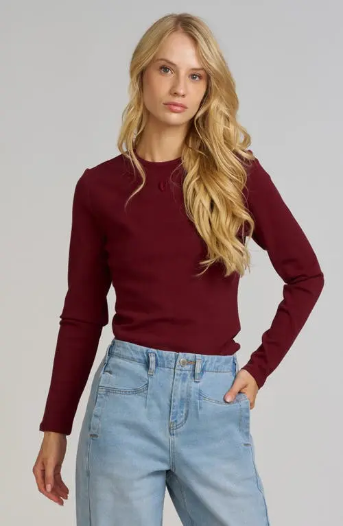 ELLE COLLECTION Embroidered Long Sleeve Shirt - Current