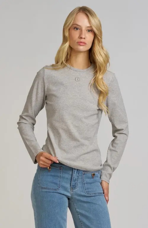 ELLE COLLECTION Embroidered Long Sleeve Shirt - Gris