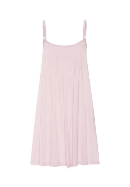 Hanro Juliet Pleated Cotton Babydoll - Rose Bath