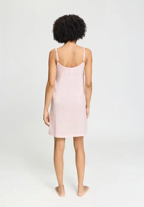 Hanro Juliet Pleated Cotton Babydoll - Rose Bath
