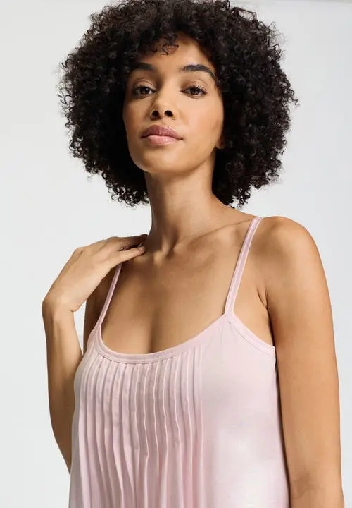 Hanro Juliet Pleated Cotton Babydoll - Rose Bath