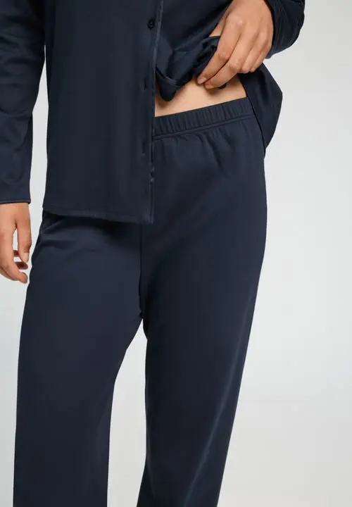 Hanro Cotton Silk Button Front Cotton Pajama Set