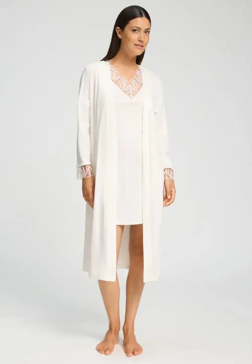 Hanro Rosaria Floral Embroidered Cotton Robe