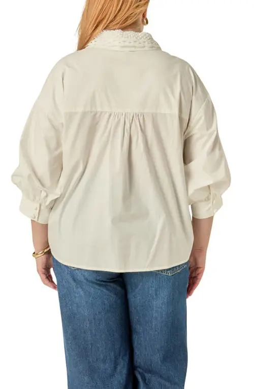 English Factory Lace Collar Balloon Sleeve Shirt