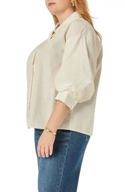 English Factory Lace Collar Balloon Sleeve Shirt