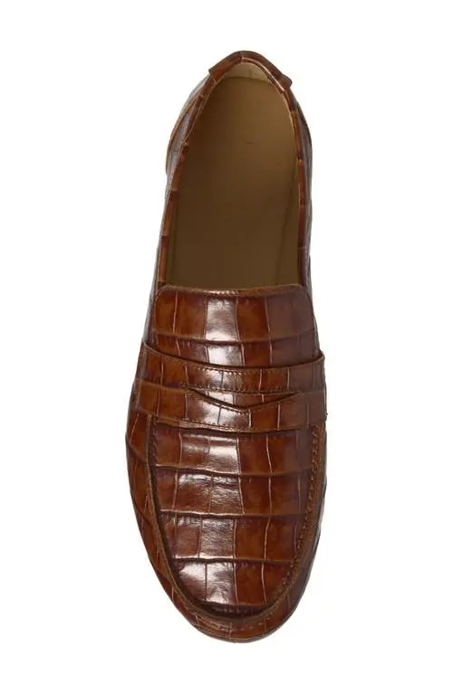 JAMIE HALLER The Croc Embossed Penny Loafer