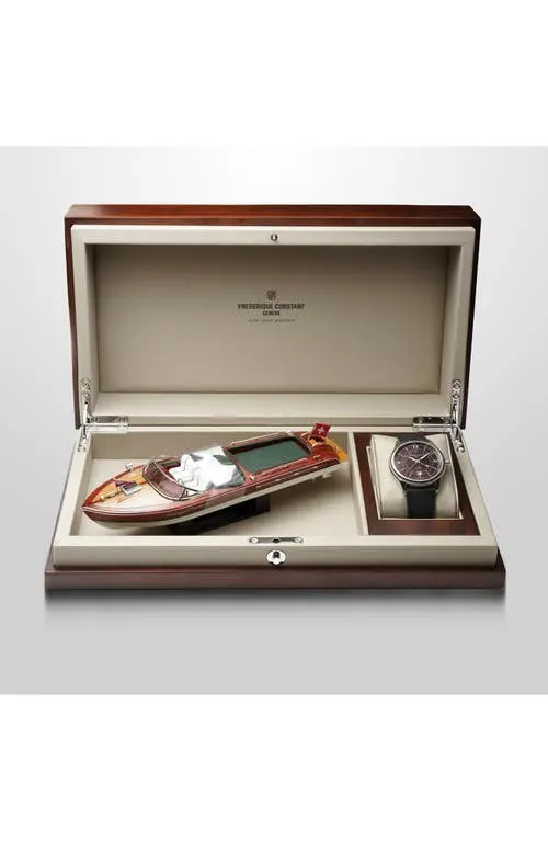 FREDERIQUE CONSTANT Runabout Gmt Automatic Leather Strap Watch