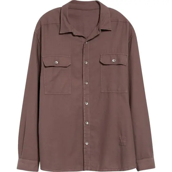 Rick Owens Jumbo Cotton Flannel Button-up Outershirt - Grape