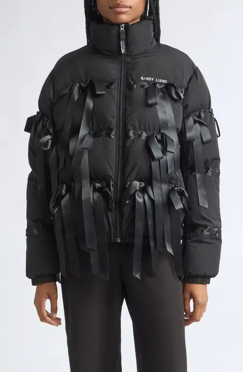 Sandy Liang Visby Puffer Jacket With Bows