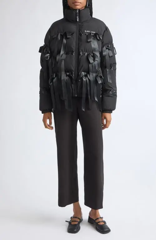 Sandy Liang Visby Puffer Jacket With Bows