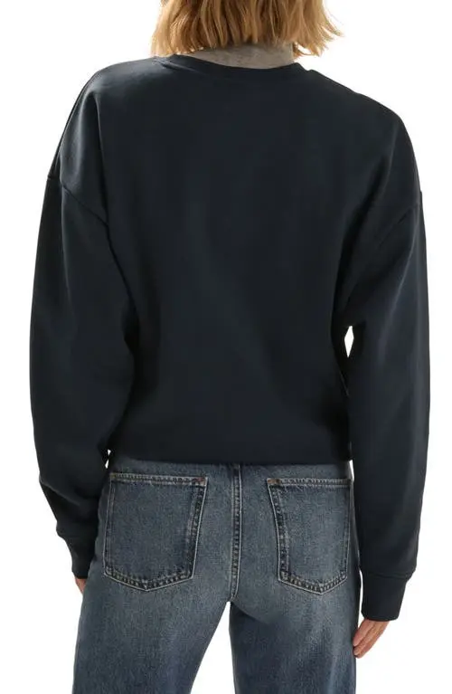 FAVORITE DAUGHTER The Embroidery Collegiate Graphic Sweatshirt - Navy/white