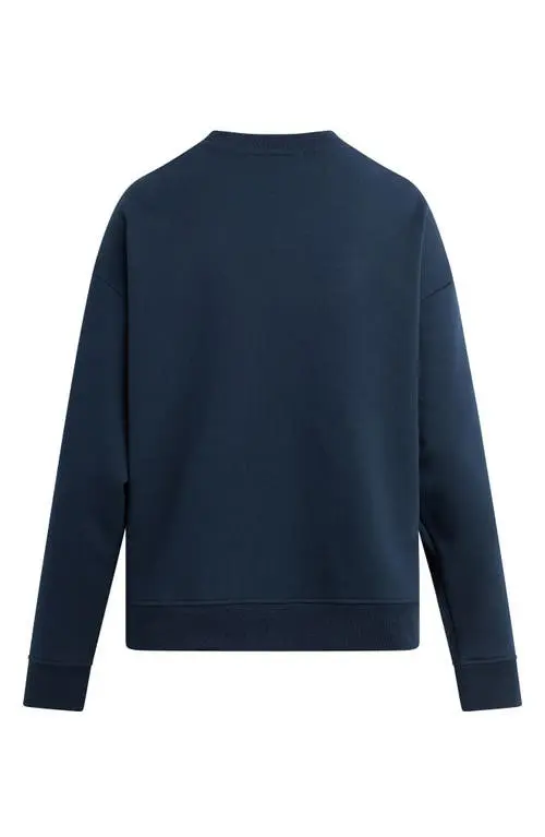 FAVORITE DAUGHTER The Embroidery Collegiate Graphic Sweatshirt - Navy/white