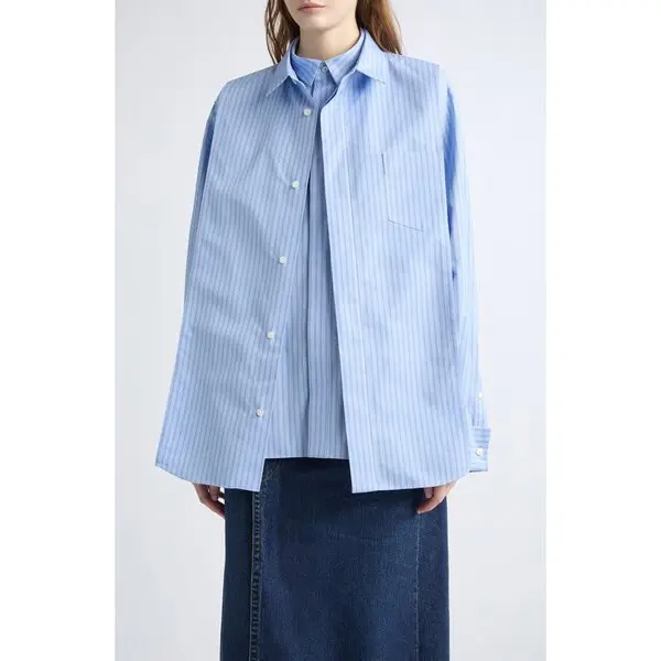 Sacai Stripe Layered Button-up Shirt