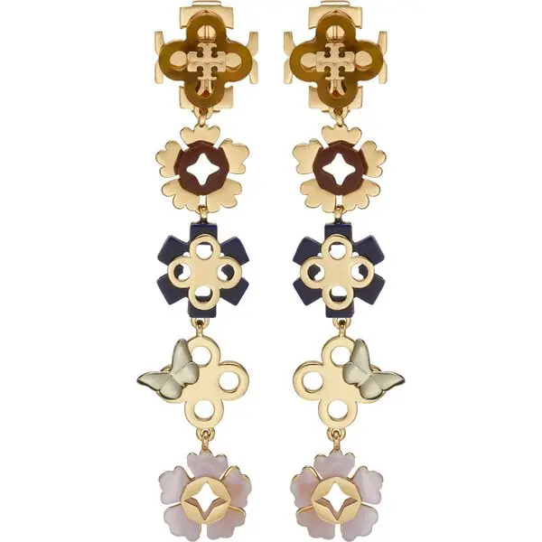 Tory Burch Forget Me Not Linear Earrings - Tory Gold/multi