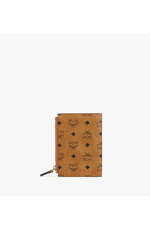 Mcm Bifold Zip Card Wallet In Visetos Original