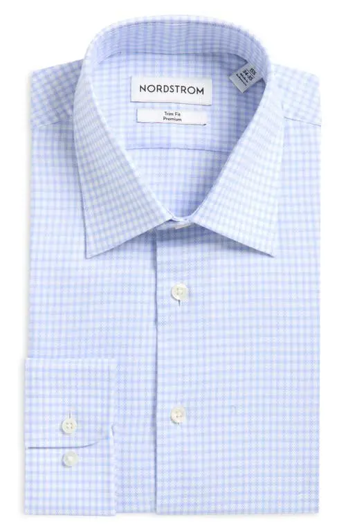 Nordstrom Trim Fit Check Premium Cotton Dress Shirt