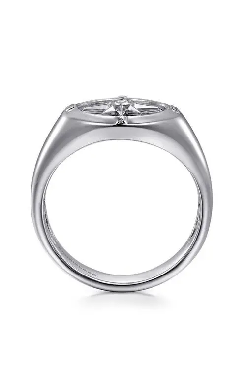 GABRIEL & CO. Polaris Diamond Compass Signet Ring