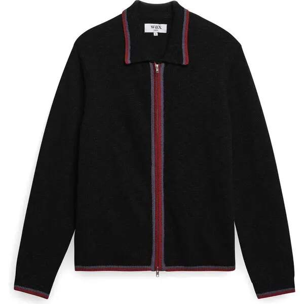 WAX LONDON Lennox Merino Wool & Cotton Zip Polo